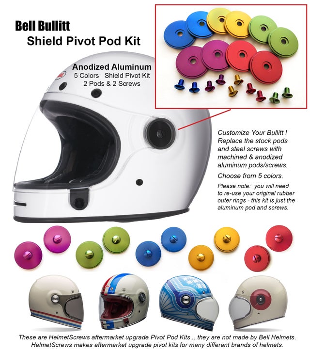 Custom Helmet Pivot Screw Kits | BitsoColor . Helmet Screws . Kart Master